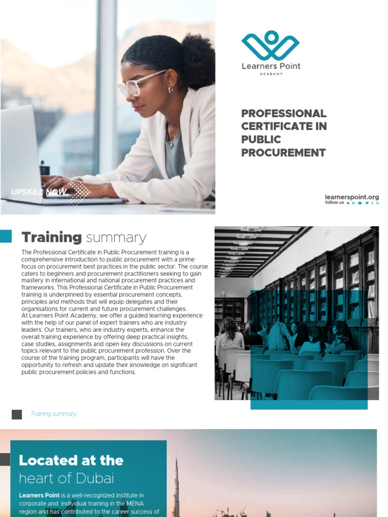Public Procurement Certificate Overview | PDF | Procurement ...