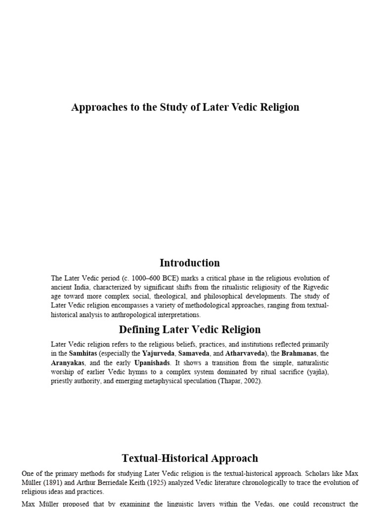 Study of Later Vedic Religion | PDF | Vedas | Upanishads