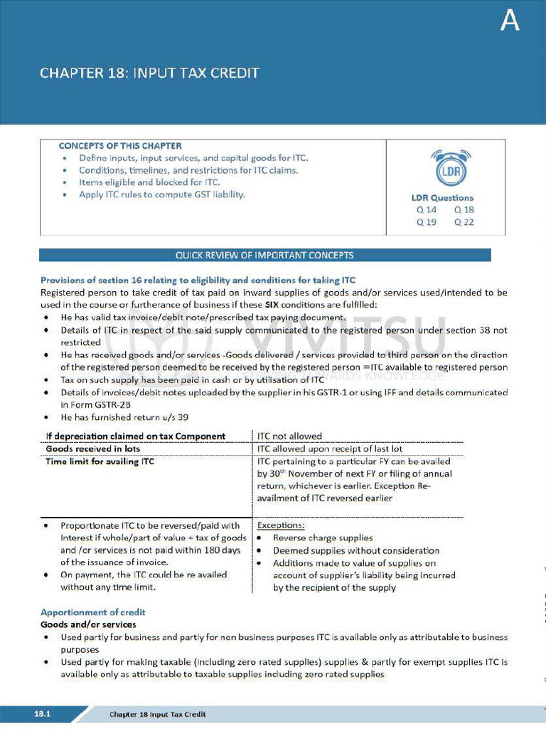 ITC Guidelines and Eligibility Criteria | PDF | Invoice | Taxes