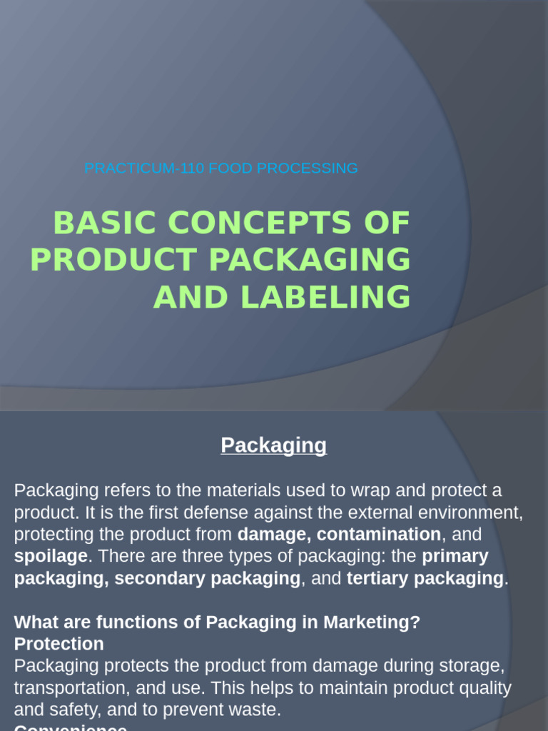 Basic Concepts of Product Packaging and Labeling | PDF | Product ...