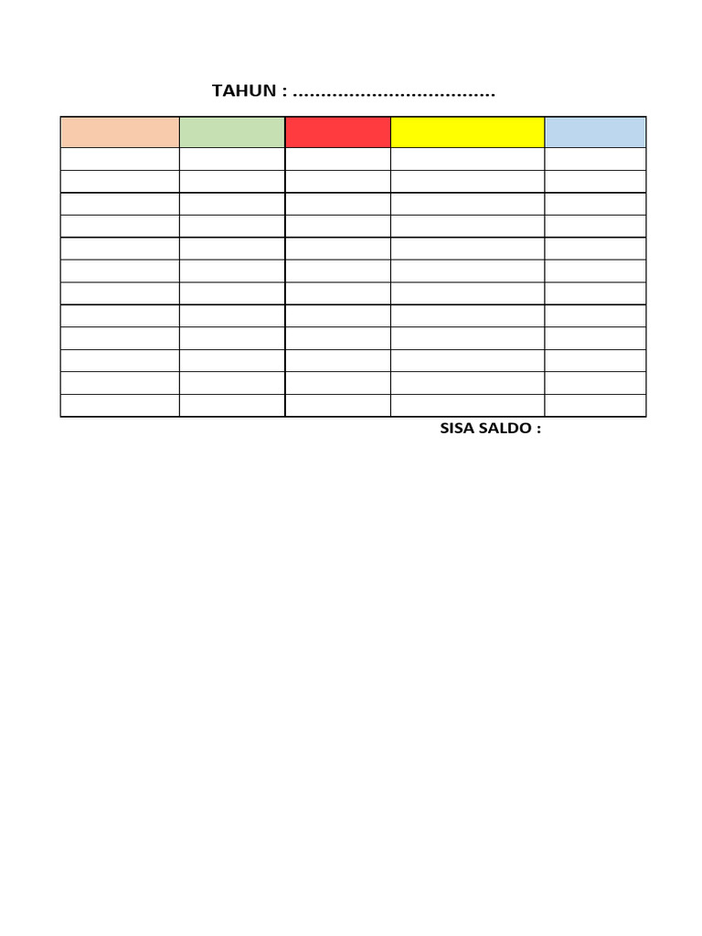 Form Kas Keuangan TOKO | PDF