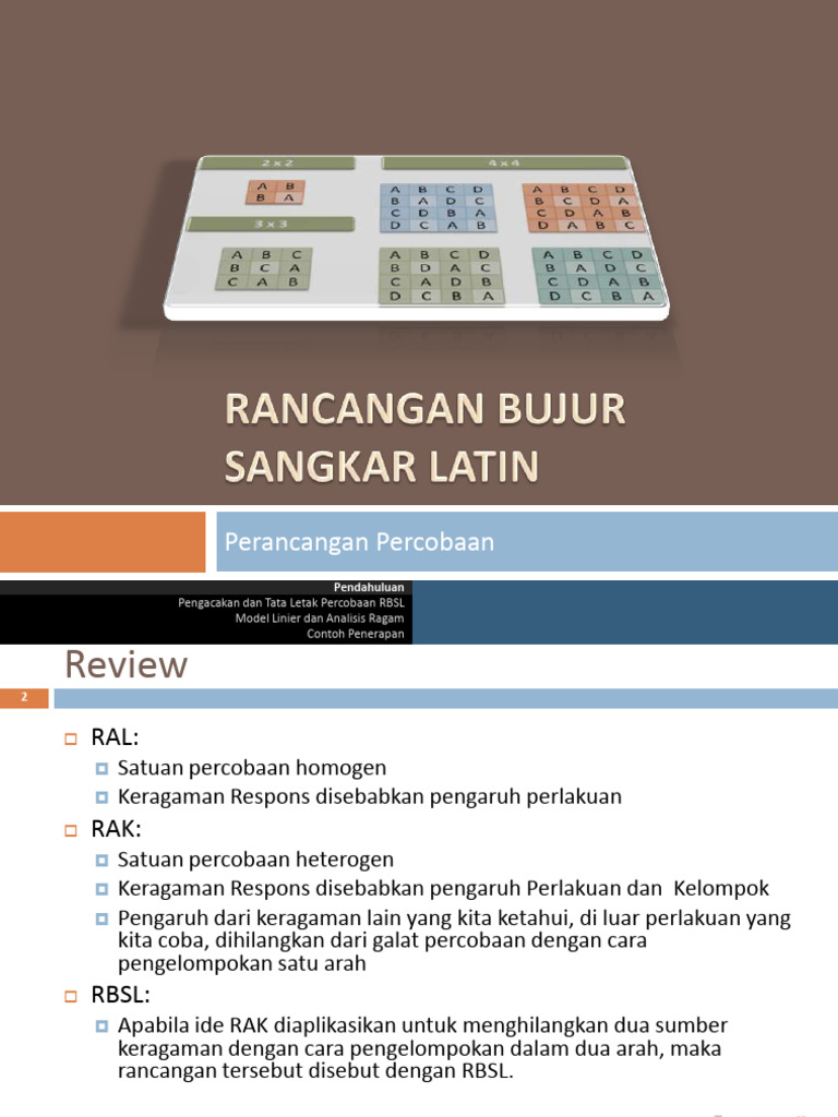 Rancangan Bujur Sangkar Latin (RBSL) | PDF