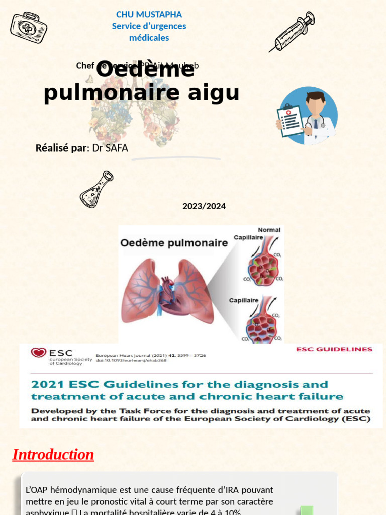 OAP Cardiogénique : Définition et Mécanismes | PDF | Insuffisance ...