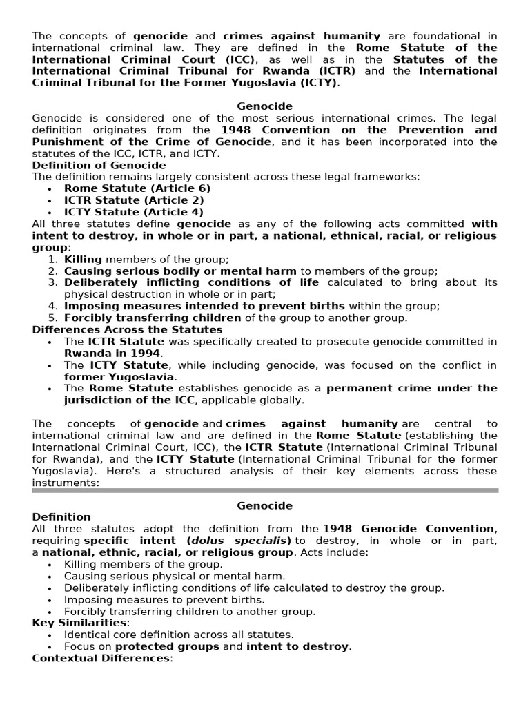 Genocide and Crimes Against Humanity | PDF | Crimes Against Humanity ...