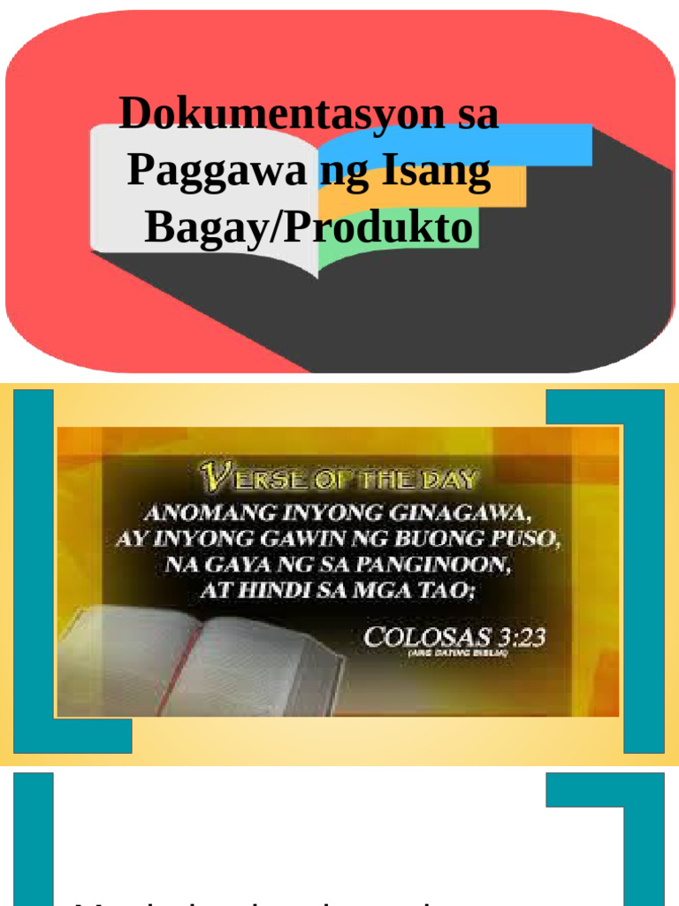Kabanata 11 Dokumentasyon Sa Paggawa NG Isang Bagay Produkto | PDF
