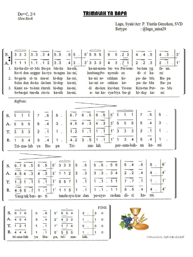 Trimalah Ya Bapa-P.yustin Genohon, SVD | PDF