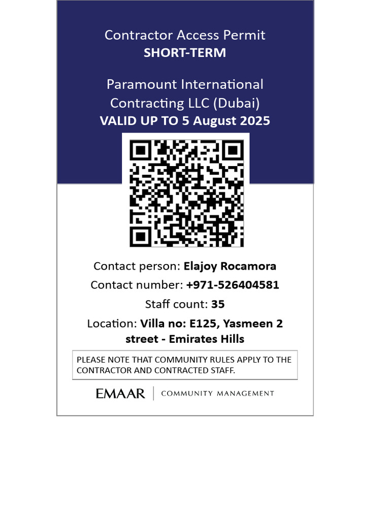 ContractorAccessPermit 04-08-2025 5541770 | PDF