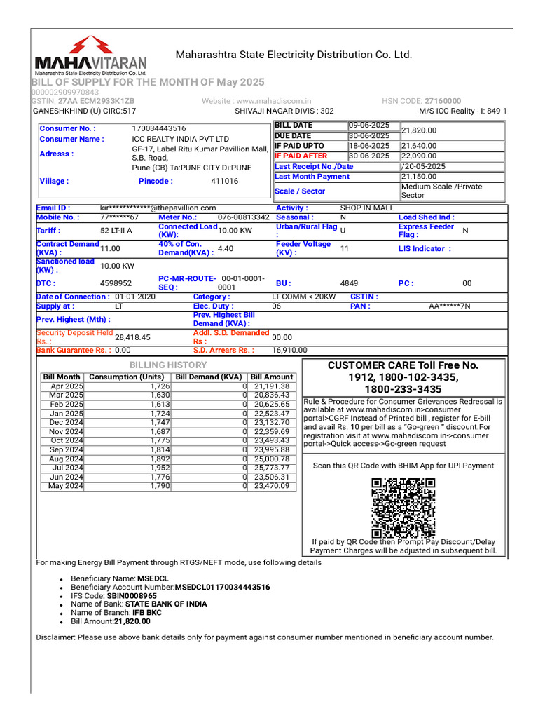 TZ7U Label Ritu Kumar HT - LTIP E-Bill | PDF | Cheque | Payments