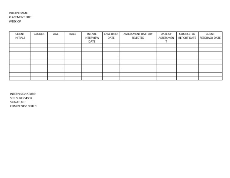 Caseload Sheet | PDF