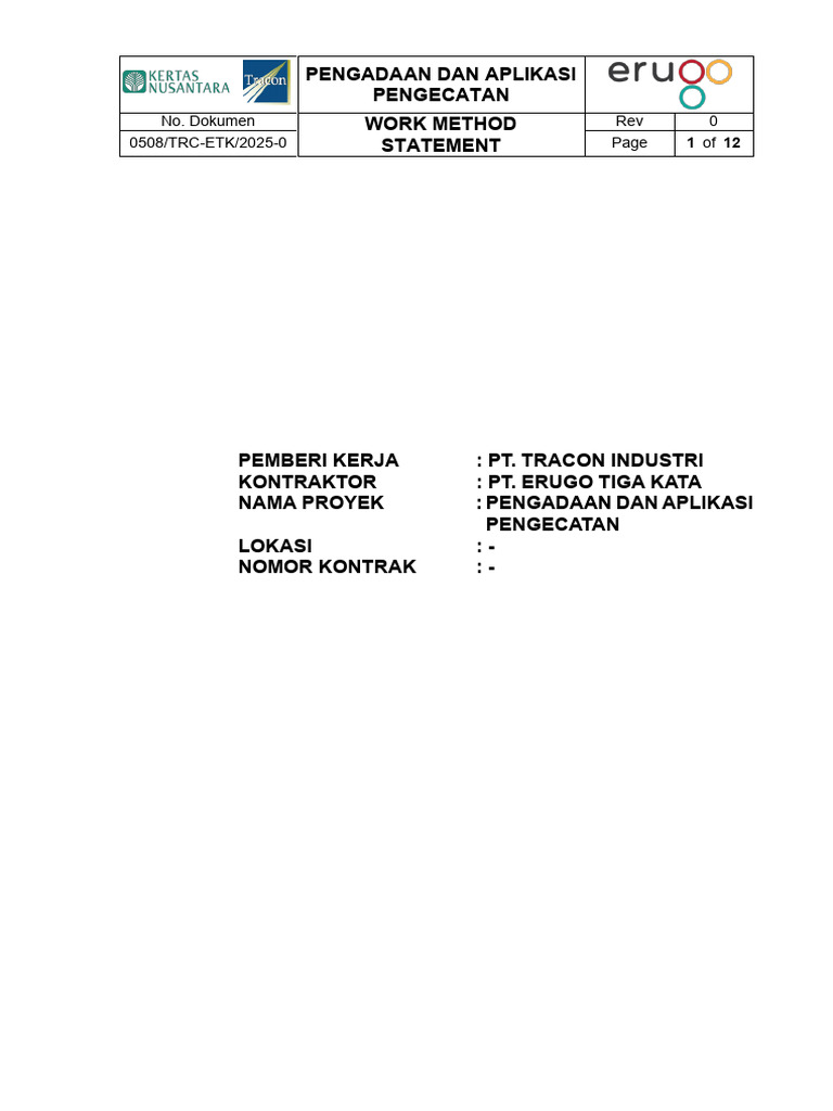 Work Method Statement - Blasting & Painting - Tracon | PDF
