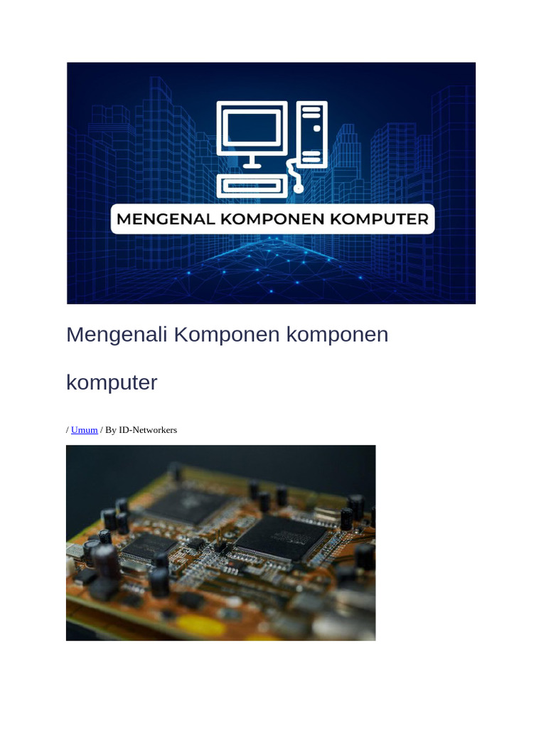 Mengenali berbagai komponen komputer | PDF