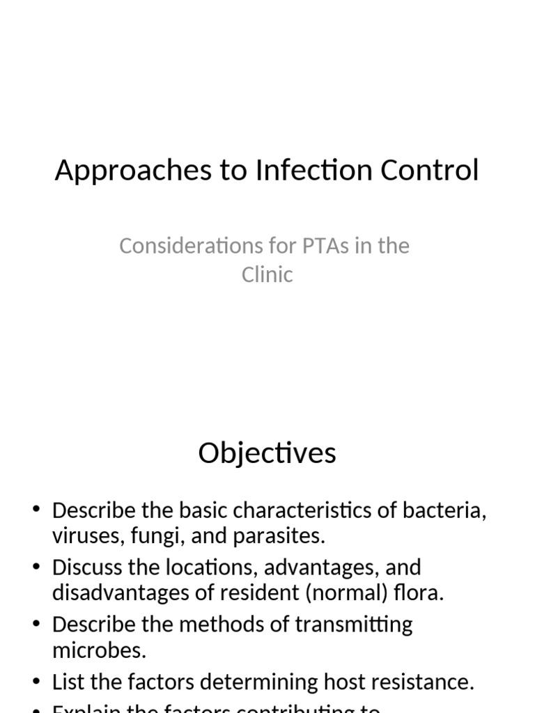 Approaches To Infection Control | PDF | Infection | Pathogen