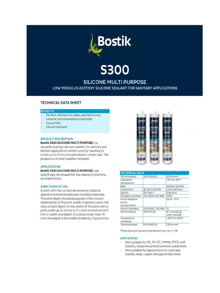 Bostik - s300 Silicone Multi Purpose | PDF