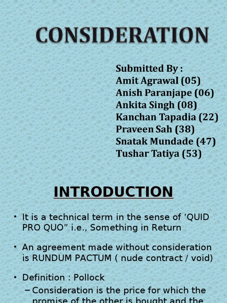 Consideration | PDF | Consideration | Contract Law