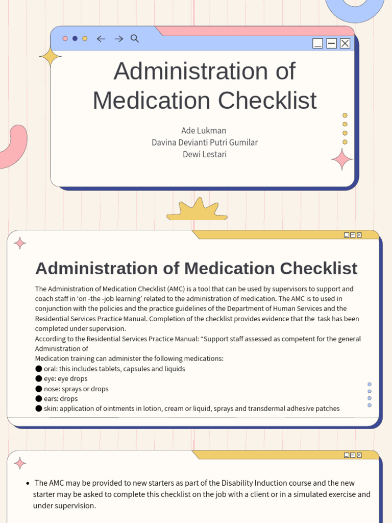 Kelompok 6 Administration of Medication Checklist | PDF