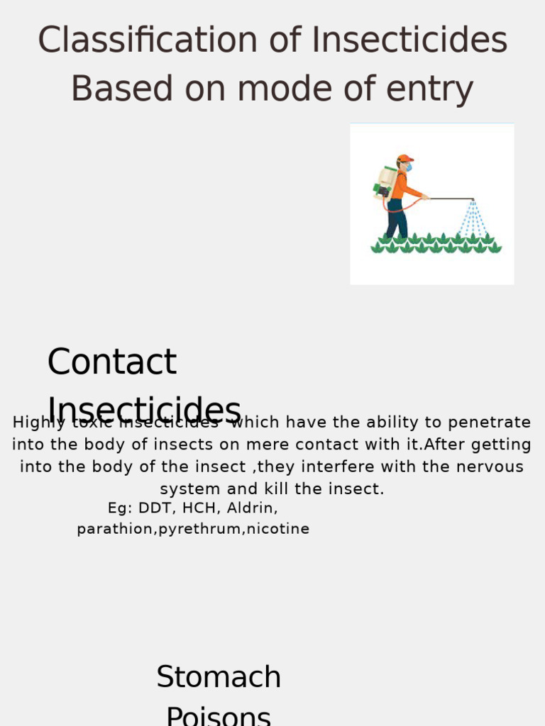 Classification of Insecticides Based On Mode of Entry | PDF