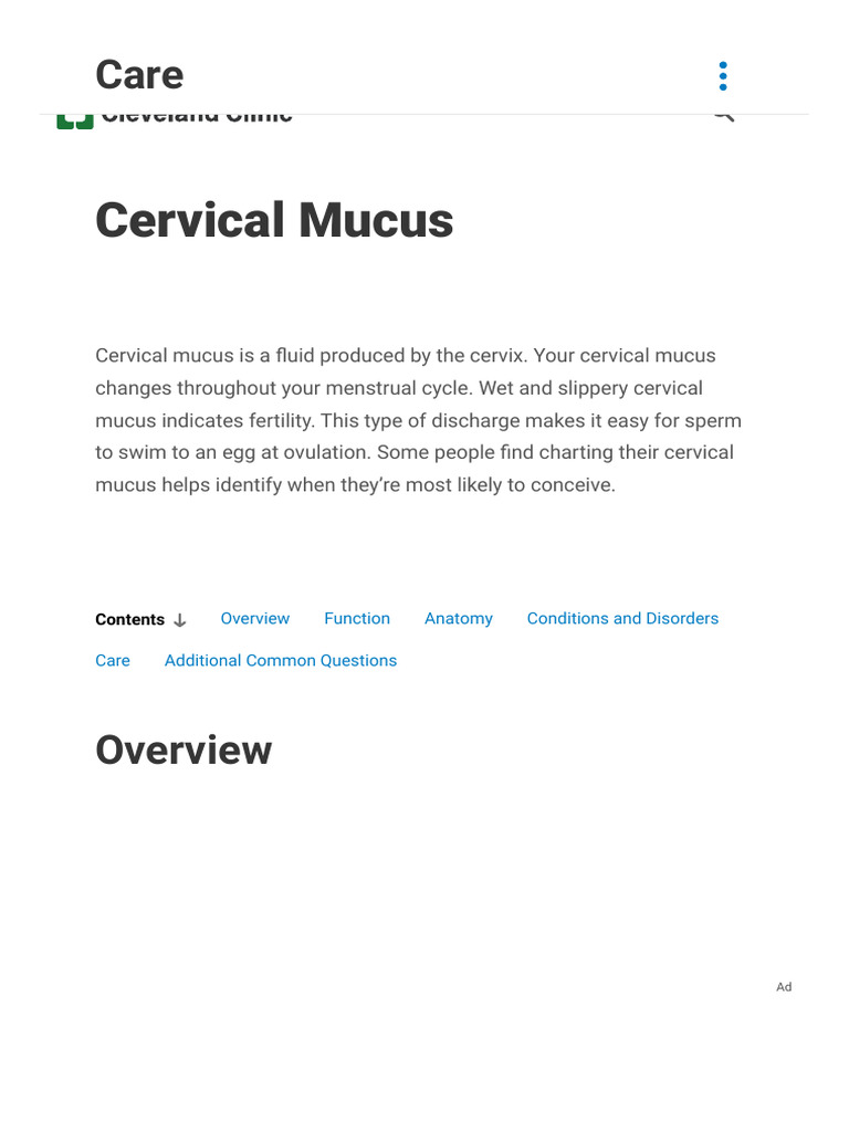 Cervical Mucus - Chart, Stages, Tracking & Fertility | PDF | Menstrual ...