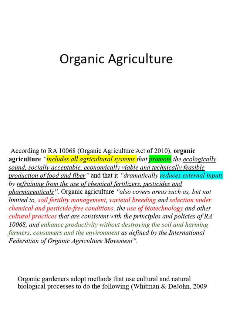 Organic Agriculture | PDF | Organic Farming | Agriculture