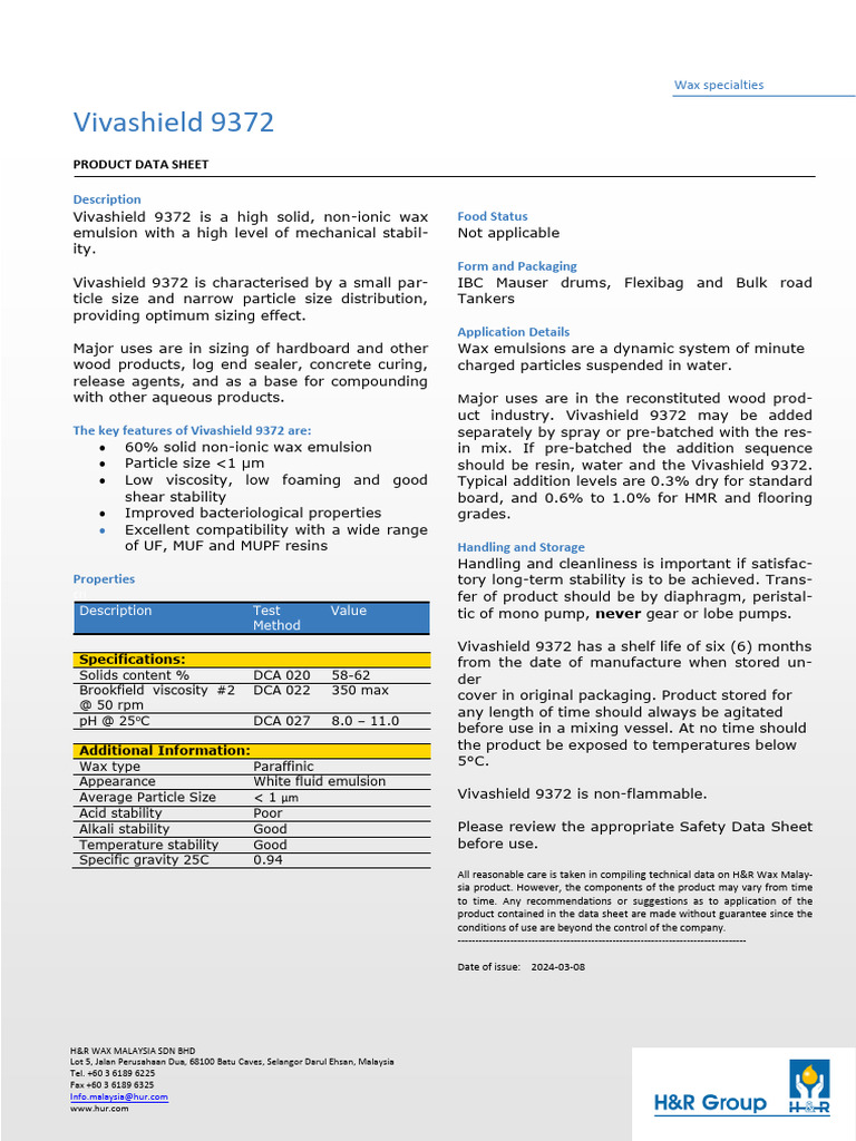 TDS VS 9372 | PDF | Physical Sciences | Materials Science