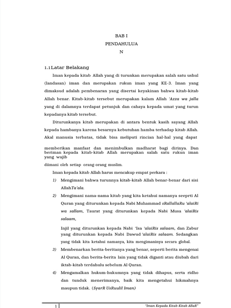 Iman kepada Kitab-Kitab Allah SWT | PDF