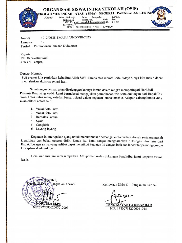 Undangan Hut Riau | PDF