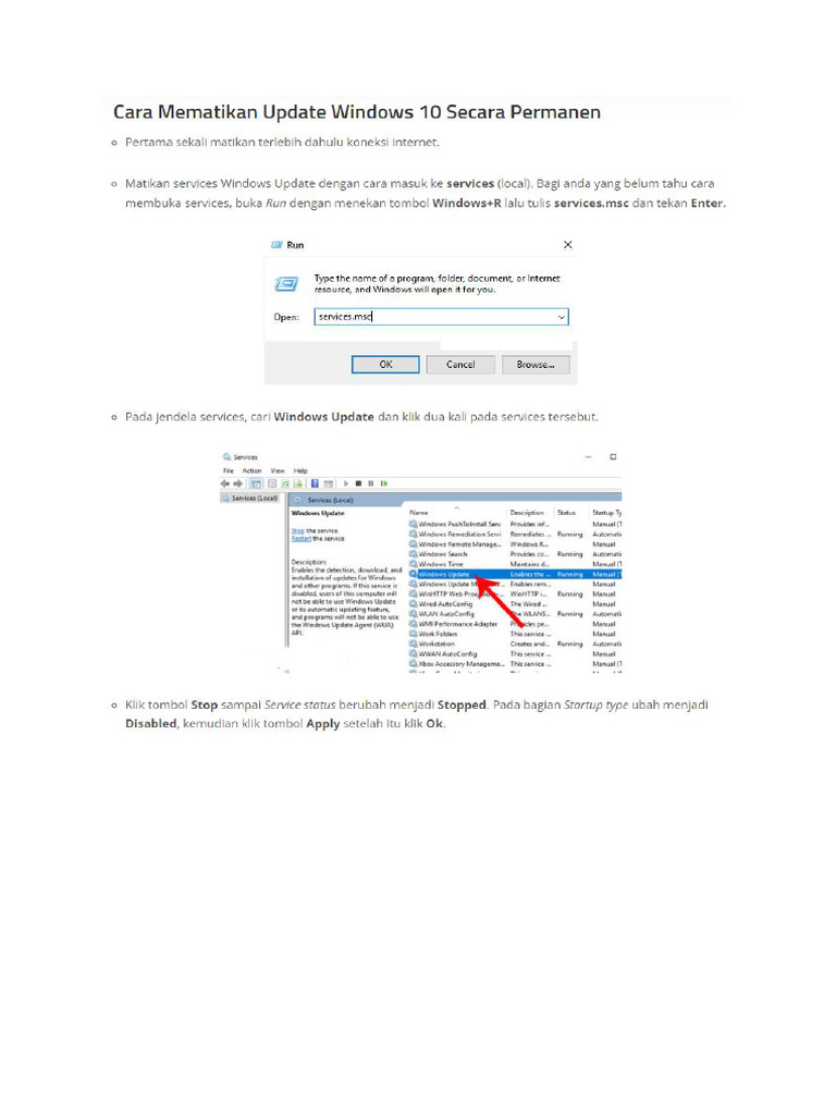 Mematikan Update Windows | PDF