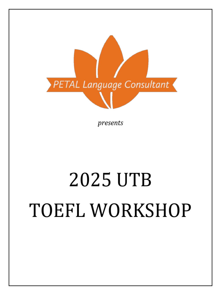 2025 TOEFL Preparation Workshop Guide | PDF | Test Of English As A ...