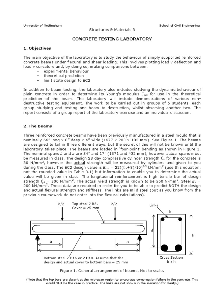 Nottingham Concrete Beam Testing | PDF | Strength Of Materials | Beam ...