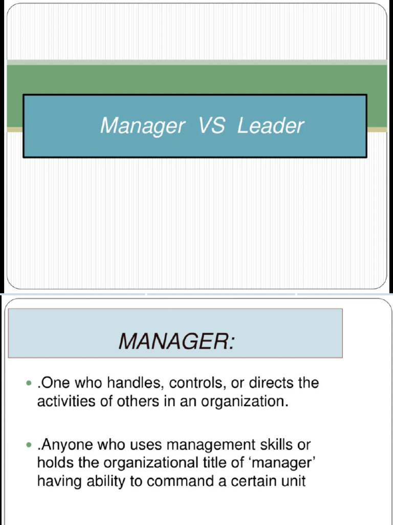 Leader vs Manager | PDF