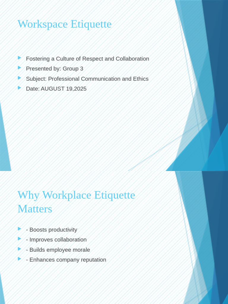 Workspace - Etiquette - Sleek - Final ( | PDF