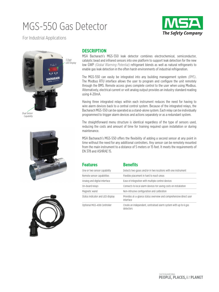 MGS-550 Gas Detector Overview | PDF