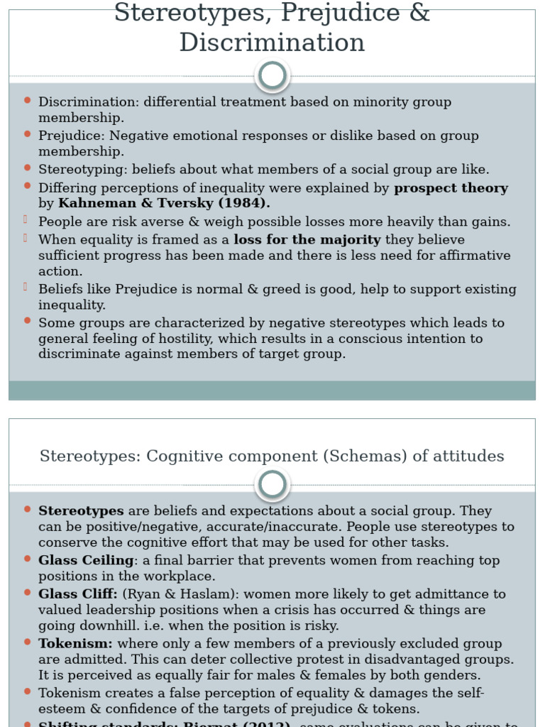 Stereotypes, Prejudice and Discrimination | PDF | Prejudices | Stereotypes