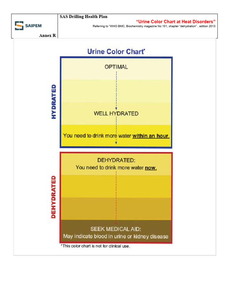 Annex R - Urine Color Chart at Heat Disorders | PDF