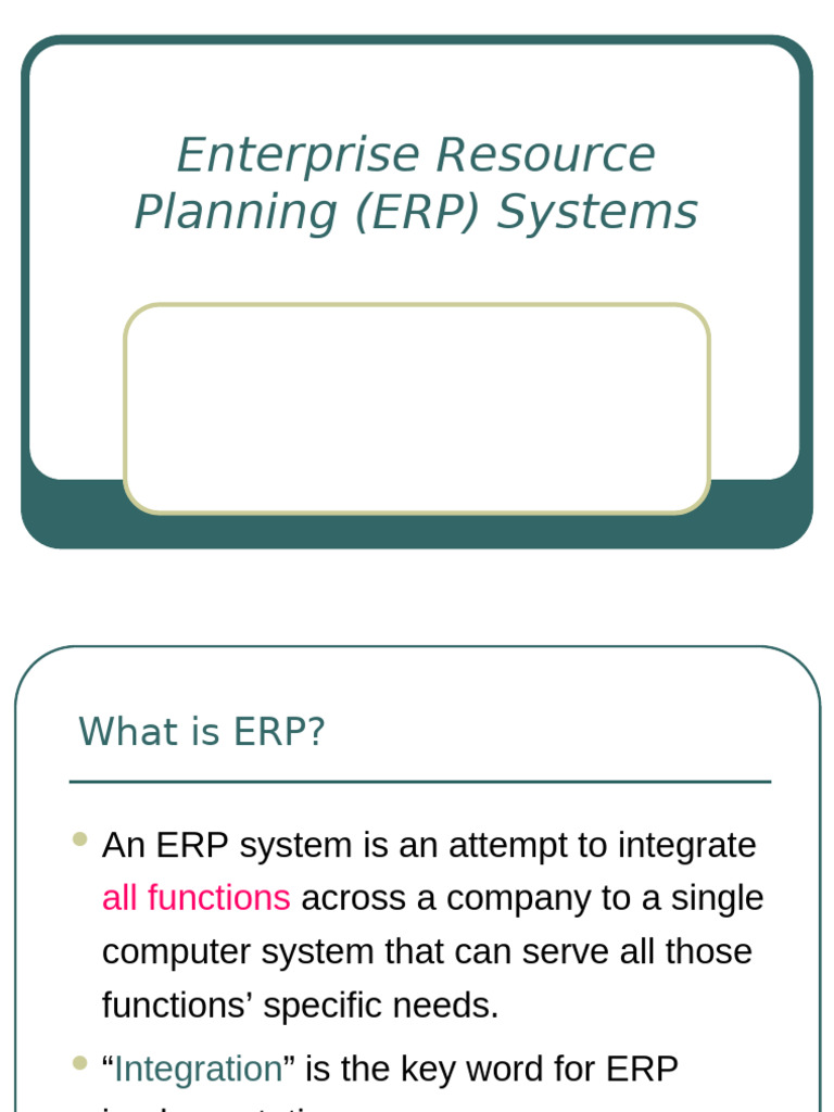 Enterprise Resource Planning (Erp) Systems | PDF