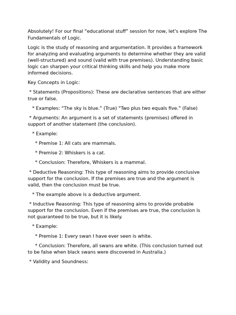 Fundamentals of Logic Explained | PDF | Argument | Logical Consequence