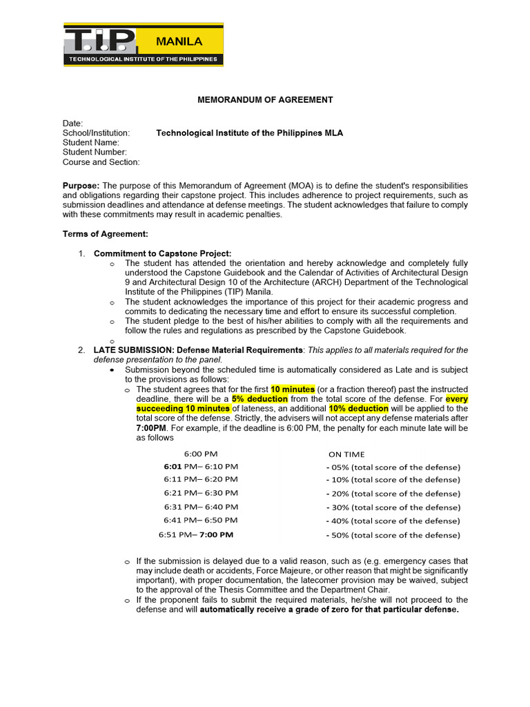 Capstone Project Agreement Guidelines | PDF | Justice | Crime & Violence