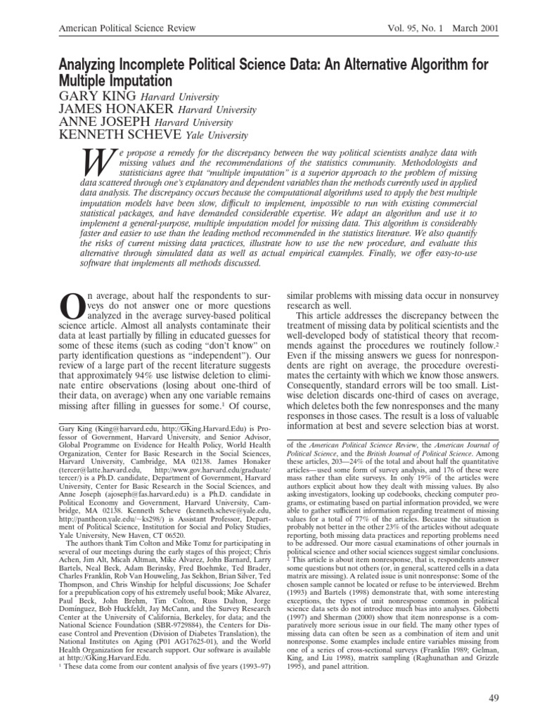 Analyzing Incomplete Political Science D | PDF | Regression Analysis ...