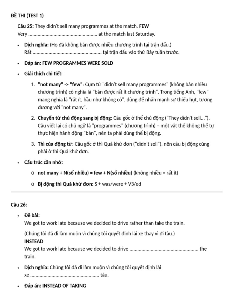 Viet Lai Cau Co Tu Cho San b2 Keys | PDF