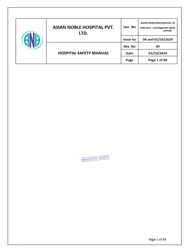 08 Hospital Safety Manual | PDF | Safety | Hospital