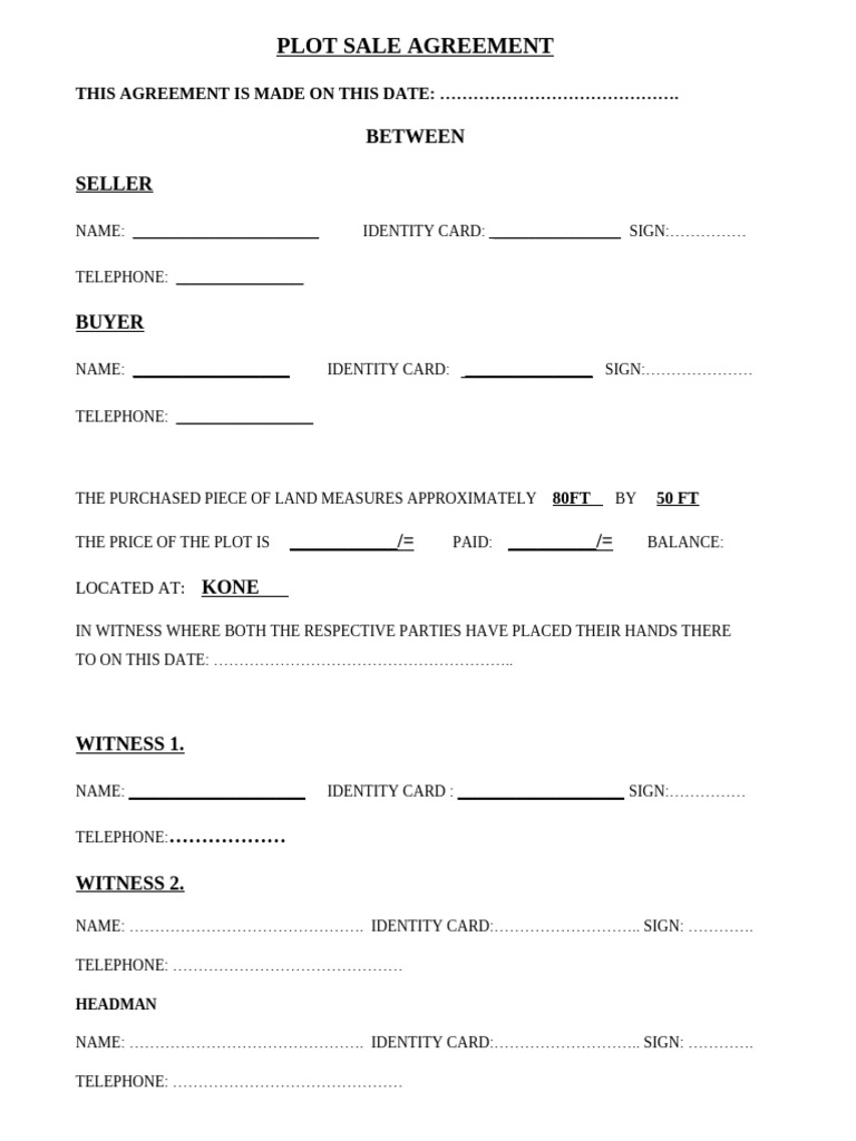 Plot Sale Agreement 2 | PDF