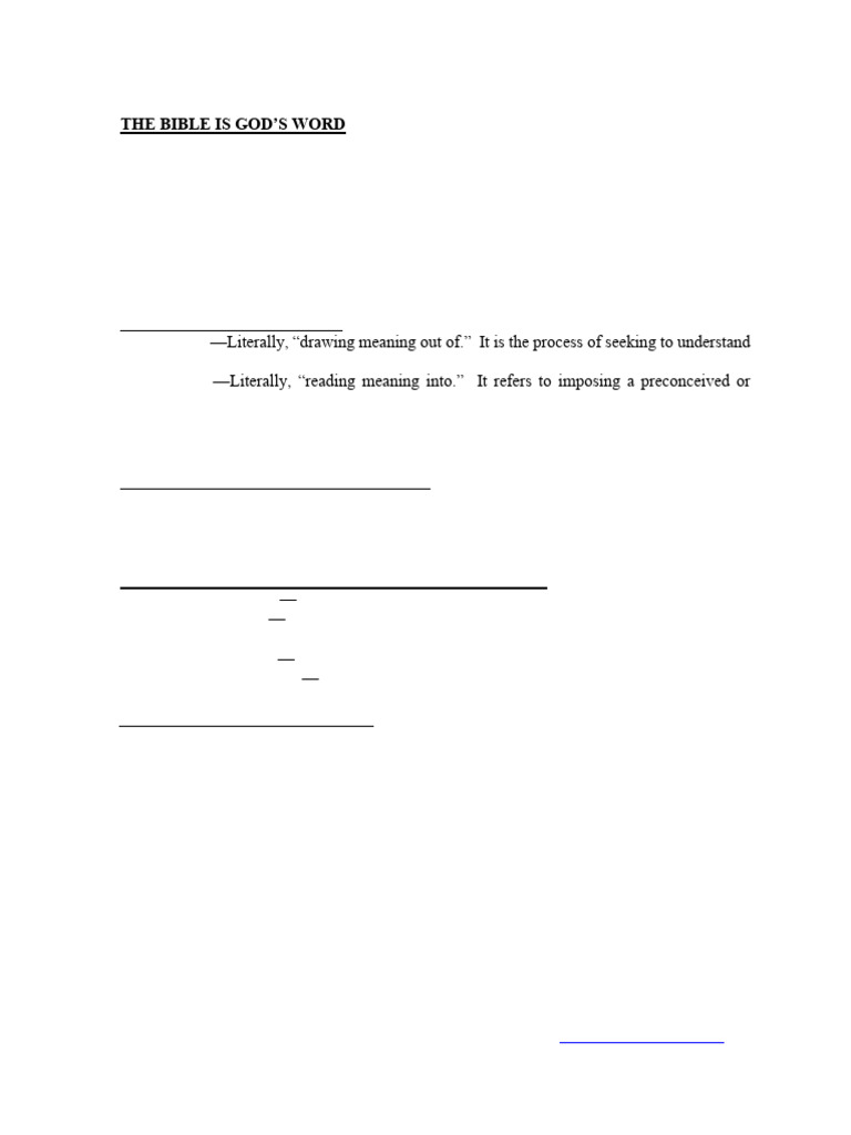 Interpreting The Bible Lecture Notes | PDF | Hermeneutics | Bible
