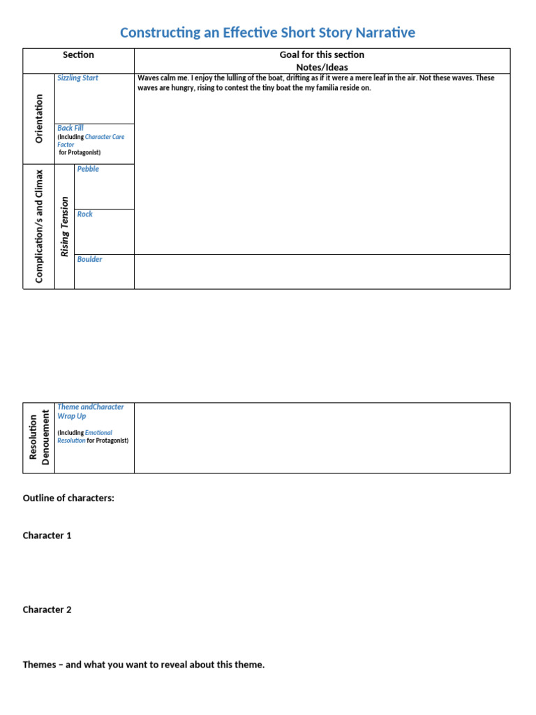 Constructing An Effective Short Story Narrative - Exam Preparation | PDF