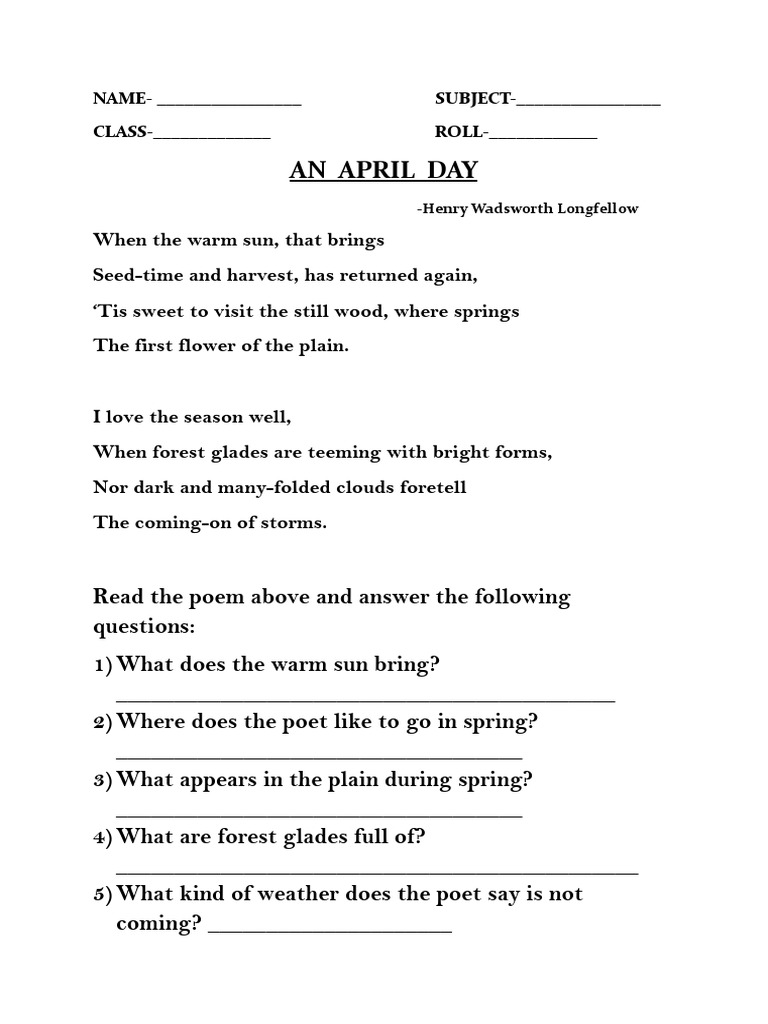 An April Day | PDF