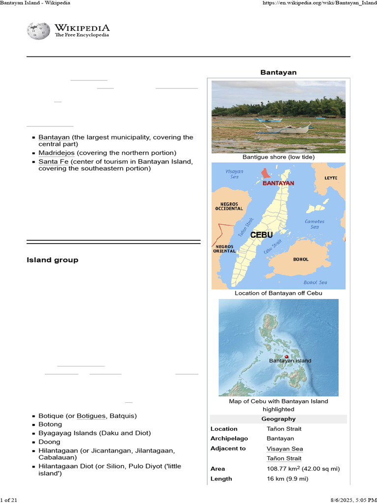Bantayan Island - Wikipedia | PDF