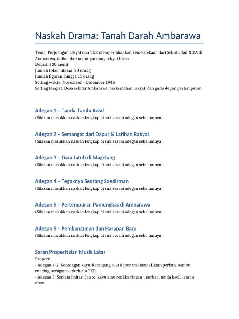 Naskah Tanah Darah Ambarawa | PDF