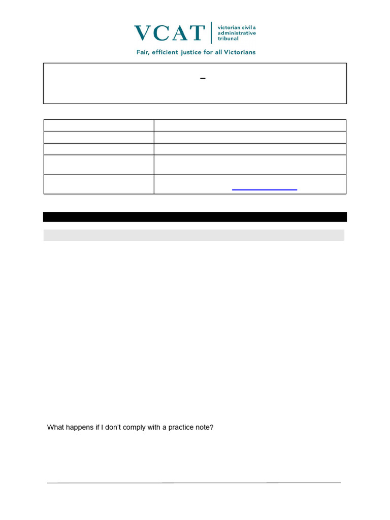 VCAT Common Procedures Practice Note | PDF | Alternative Dispute ...