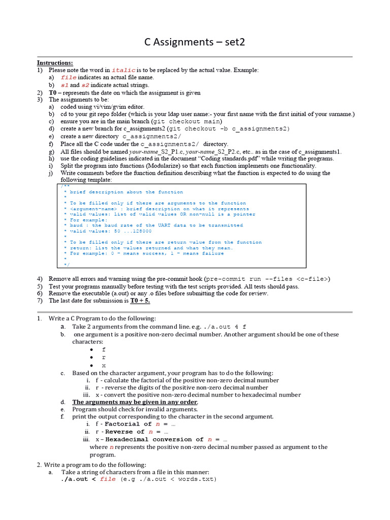 C Assignments - Set2: Italic File s1 s2 | PDF | Software | Computer Engineering