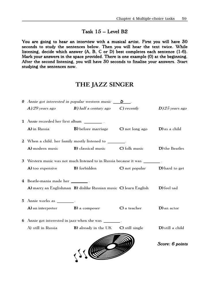 CD1, Task 15, The Jazz Singer | PDF