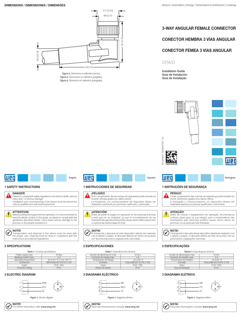WEG CFIA33 10008247197 Installation Guide en Es PT | PDF
