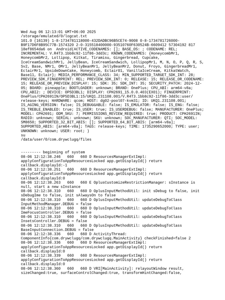Logcat | PDF | Mobile Linux | Computing Platforms
